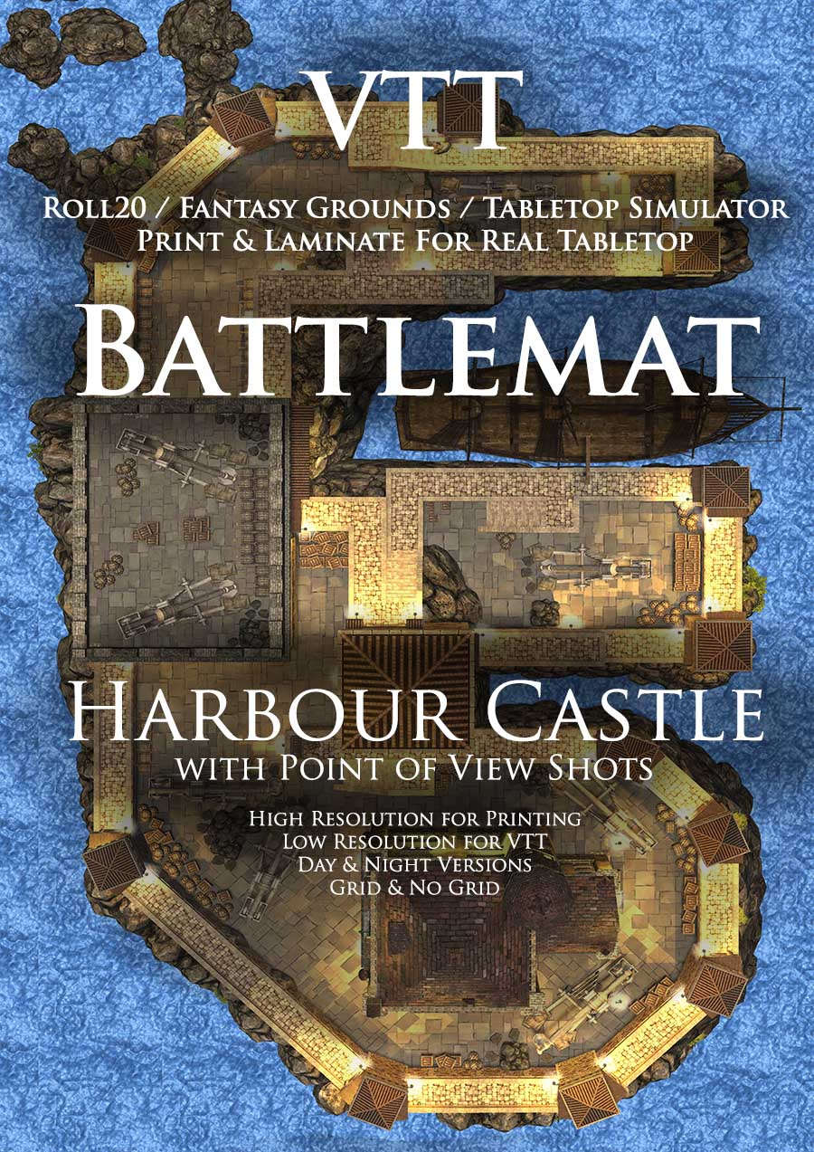VTT Battlemap - Harbour Castle - DM Philosophy | City Based Battle Maps ...