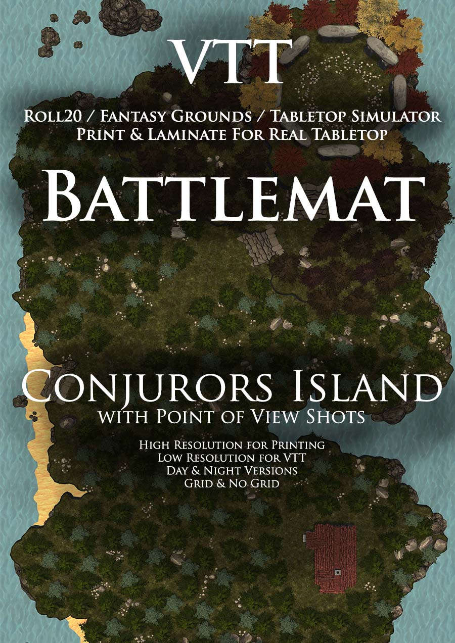VTT Battlemap - Conjurors Island - DM Philosophy | DriveThruRPG