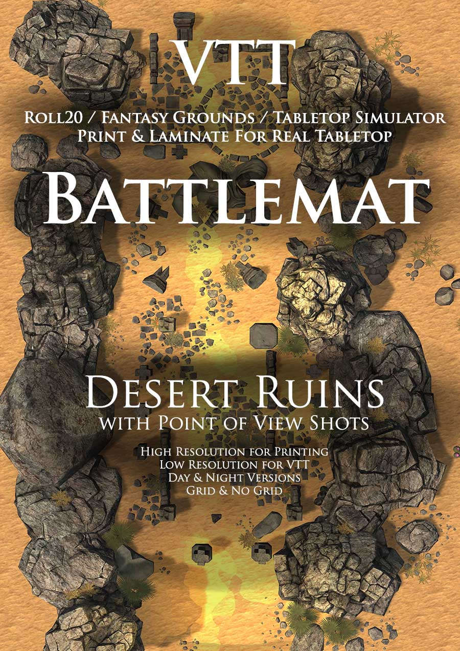 VTT Battlemap - Desert Ruins - DM Philosophy | Desert Themed Battlemaps ...