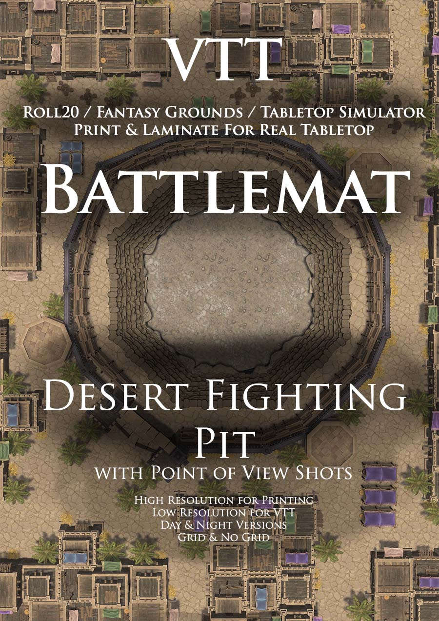 VTT Battlemap - Desert Fighting Pit - DM Philosophy | Desert Themed ...