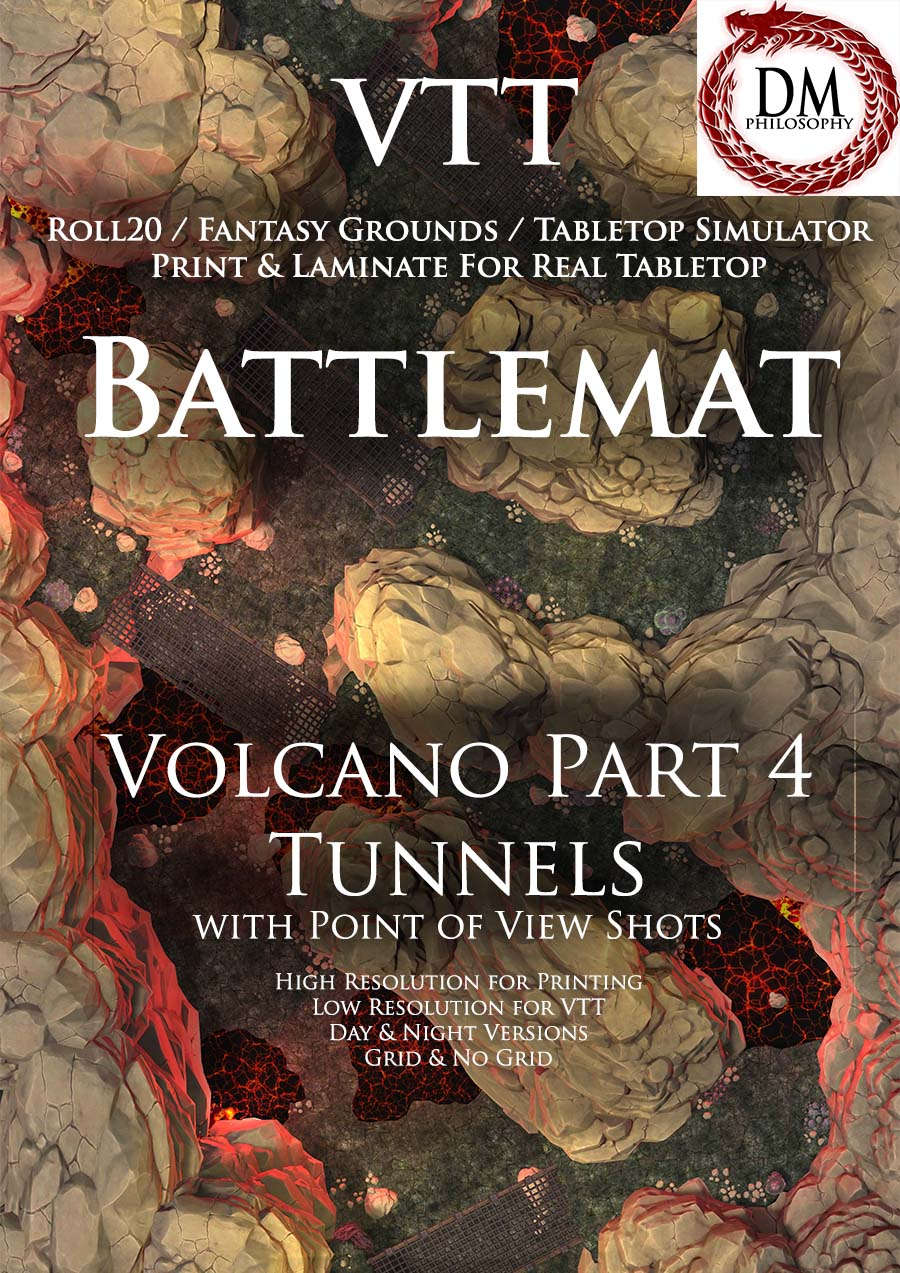 VTT Battlemap - Volcano Part 4: Tunnels - DM Philosophy | Mountain ...