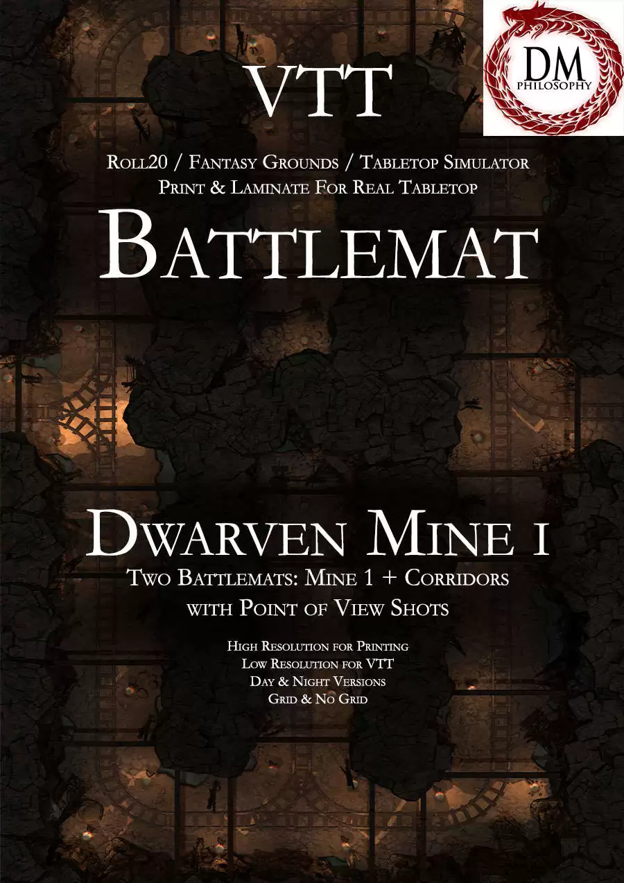 VTT Battlemap - Dwarven Mine I - DM Philosophy | Underground Adventure ...