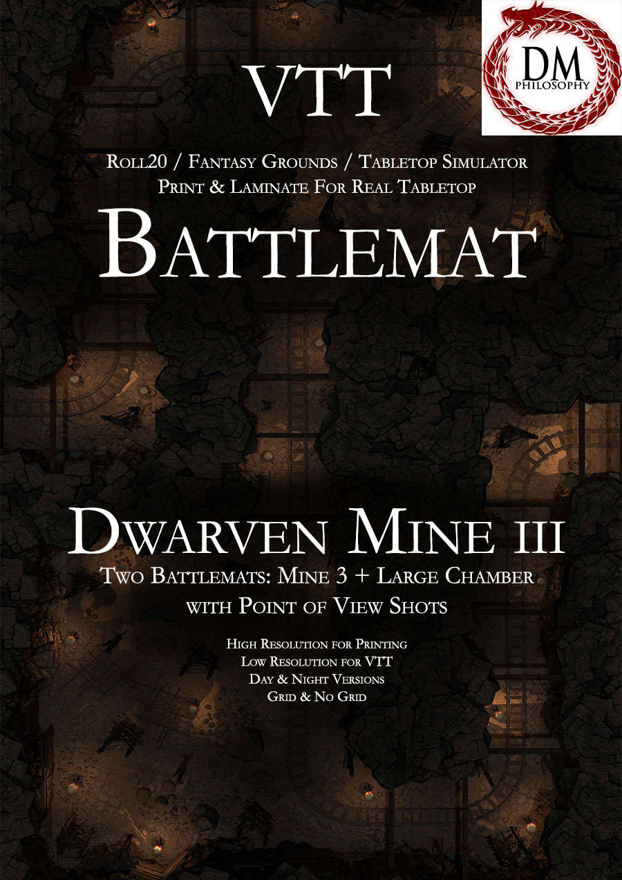 VTT Battlemap - Dwarven Mine III - DM Philosophy | Underground ...