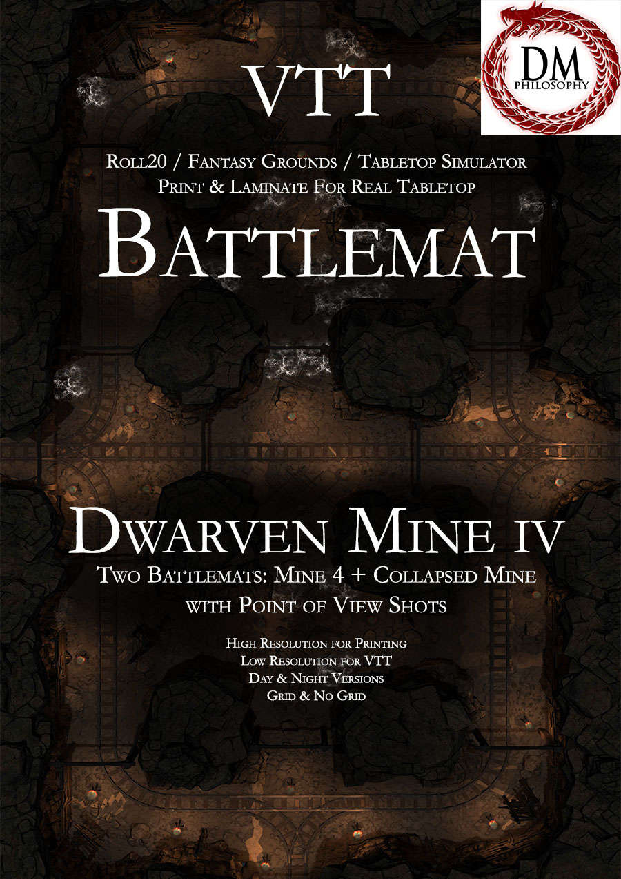 VTT Battlemap - Dwarven Mine IV - DM Philosophy | Underground Adventure ...