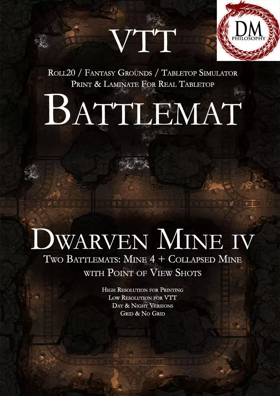 VTT Battlemap - Dwarven Mine IV - DM Philosophy | Underground Adventure ...