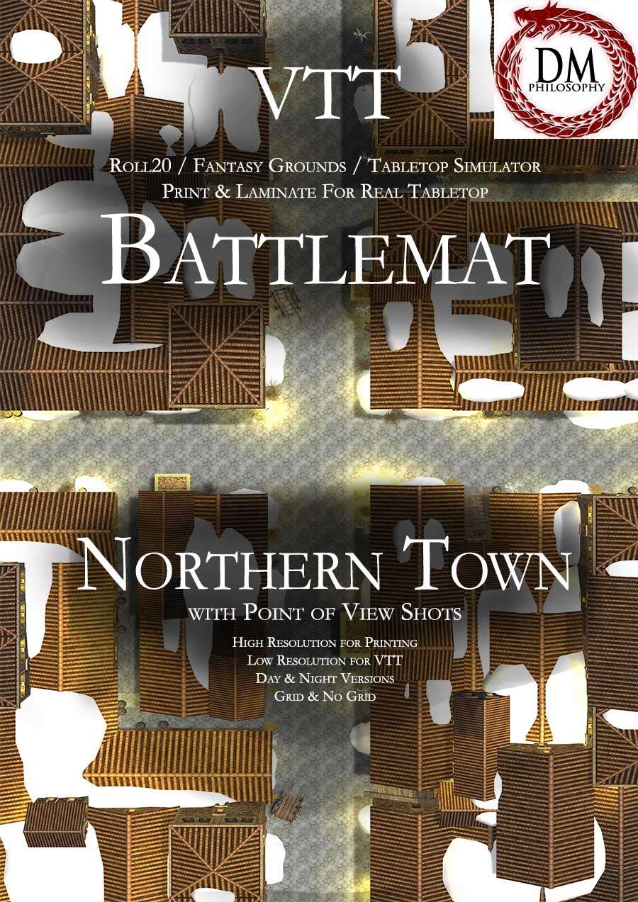 VTT Battlemap - Northern Town - DM Philosophy | City Based Battle Maps ...