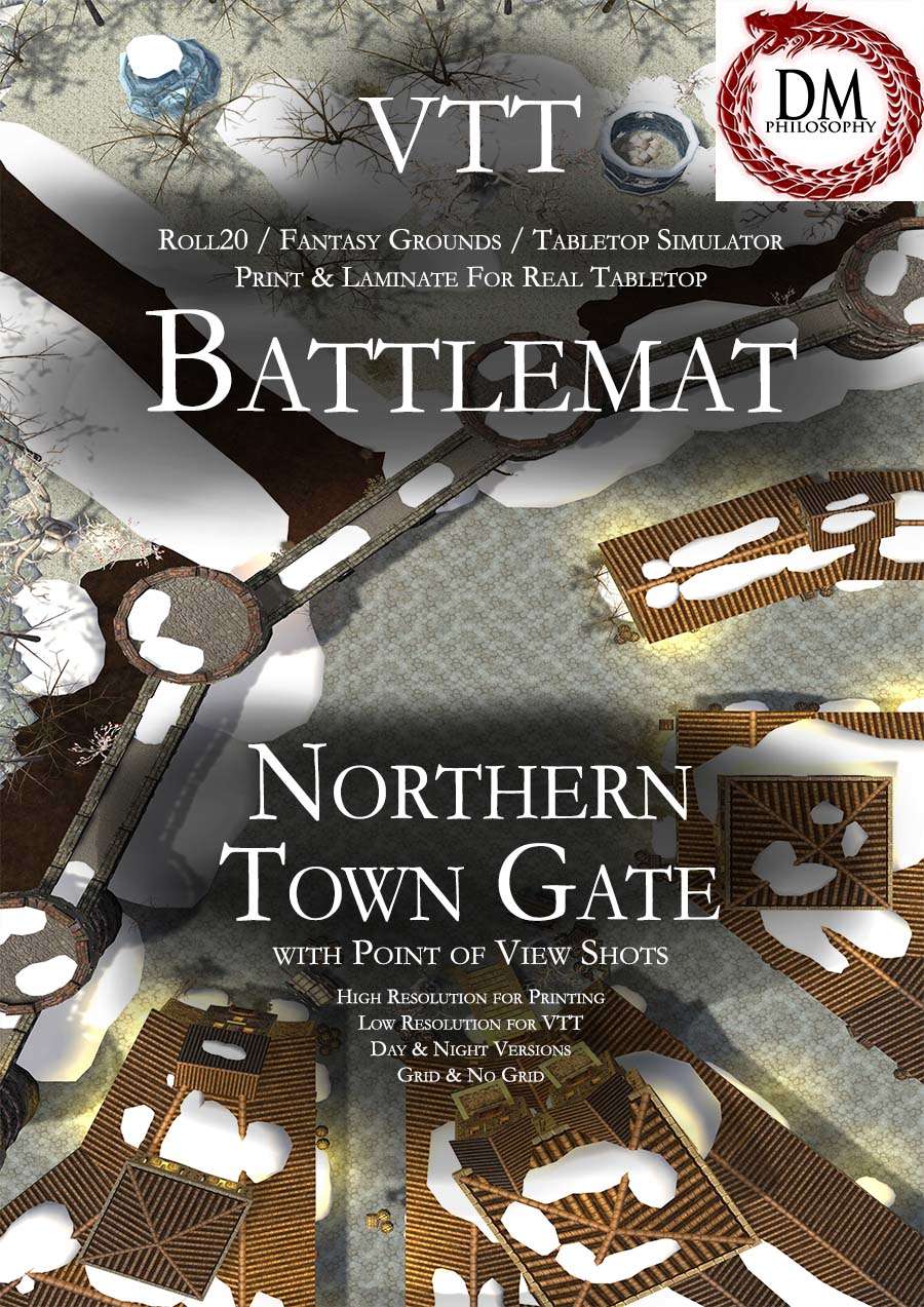VTT Battlemap - Northern Town Gate - DM Philosophy | City Based Battle ...