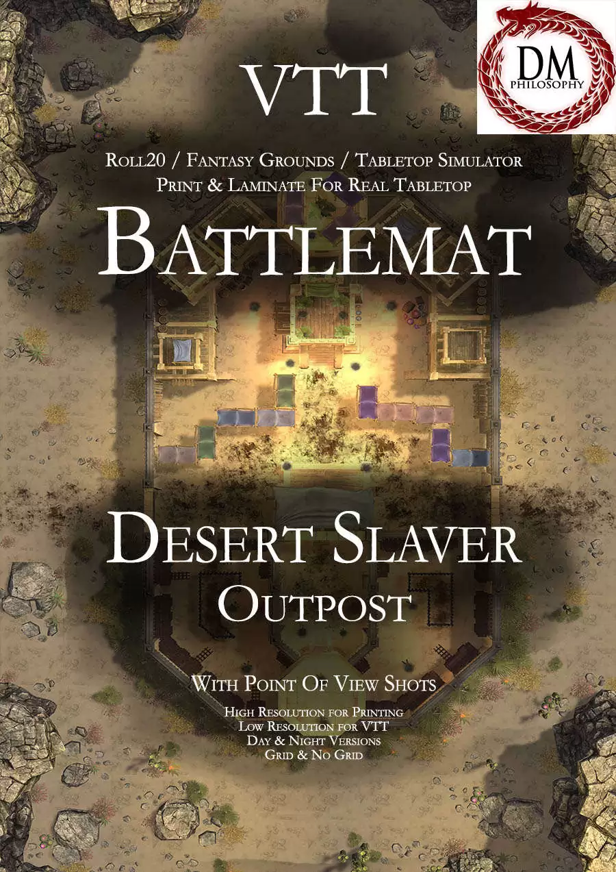 VTT Battlemap - Desert Slavers Outpost - DM Philosophy | Desert Themed ...