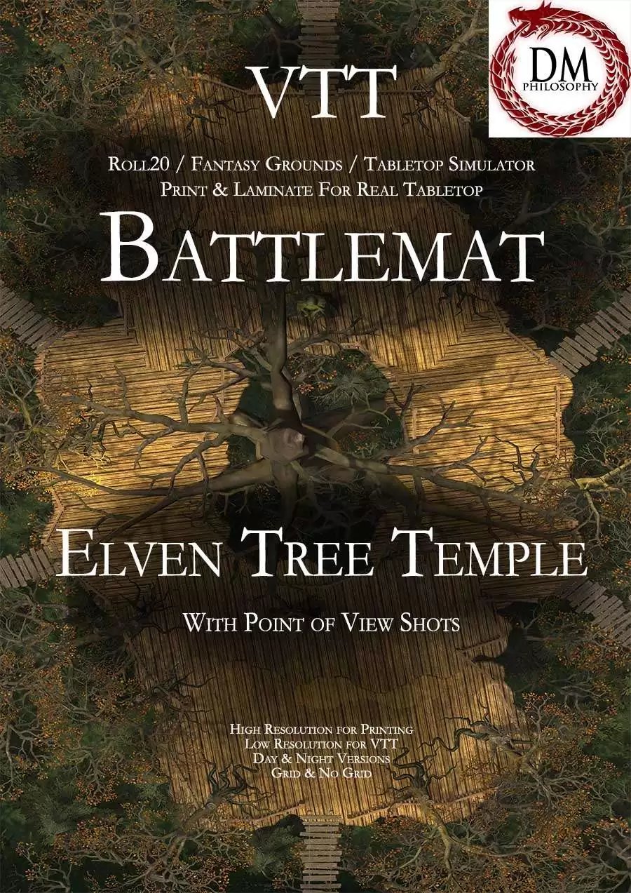 VTT Battlemap - Elven Tree Temple - DM Philosophy | Elven Themed Maps ...