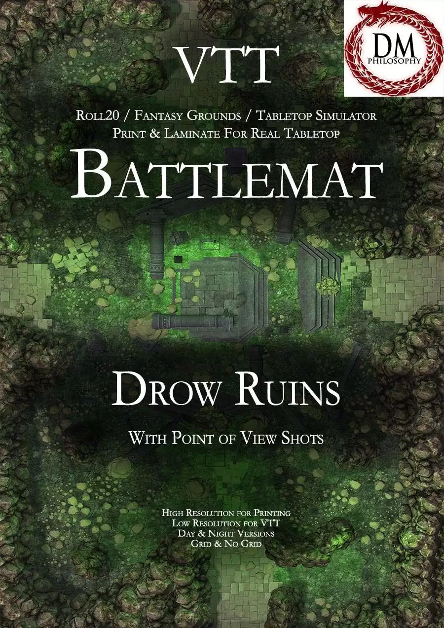 VTT Battlemap - Drow Ruins - DM Philosophy | Underground Adventure Maps ...