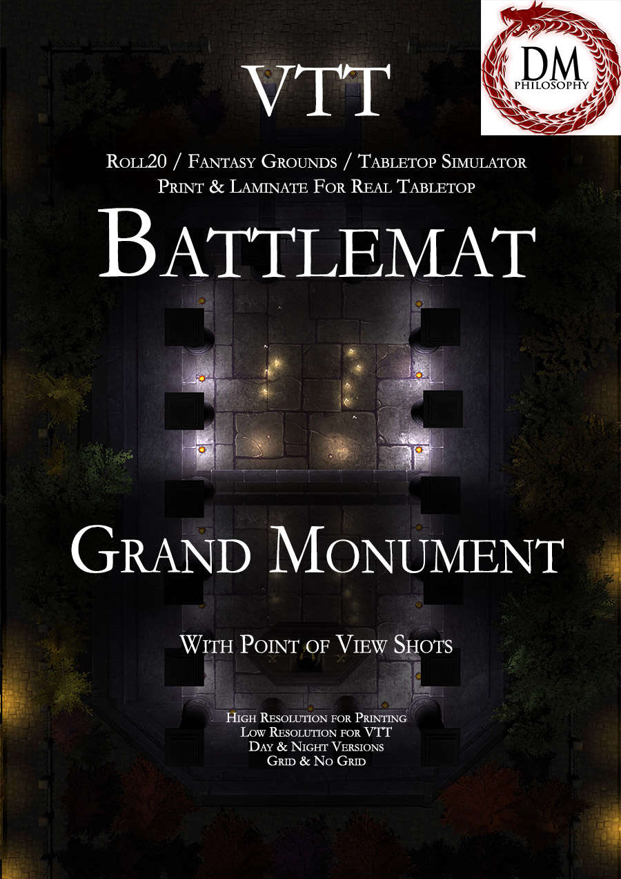 VTT Battlemap - Grand Monument - DM Philosophy | City Based Battle Maps ...