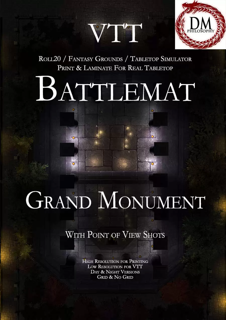 VTT Battlemap - Grand Monument - DM Philosophy | City Based Battle Maps ...
