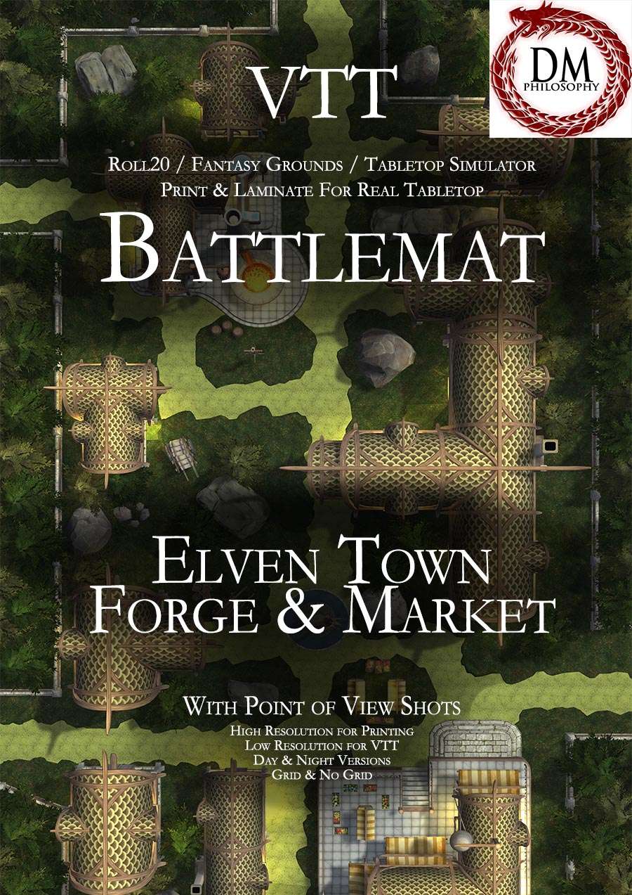 VTT Battlemap - Elven Town Forge & Market - DM Philosophy | Elven ...