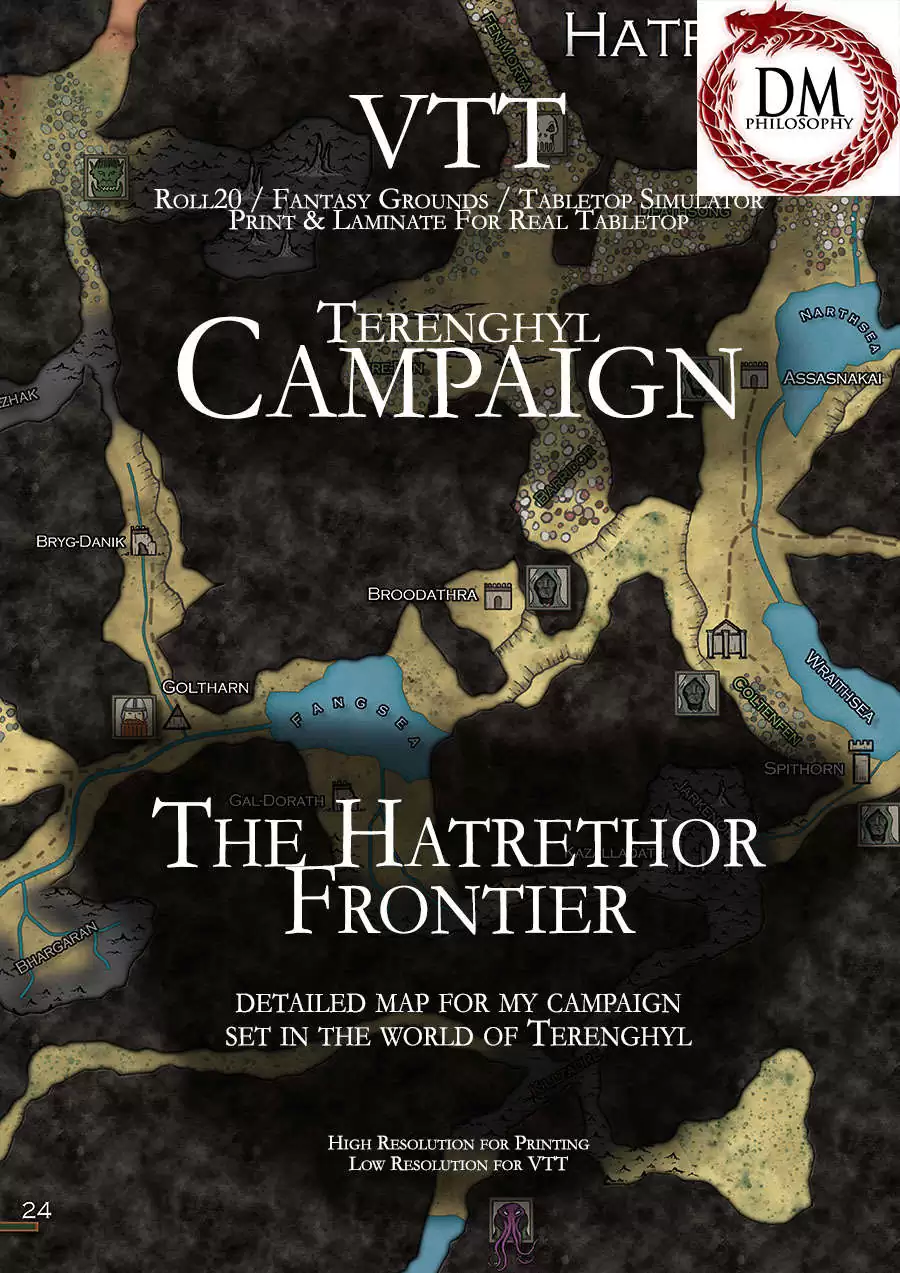 VTT Campaign Map - The Hatrethor Frontier - DM Philosophy | DriveThruRPG
