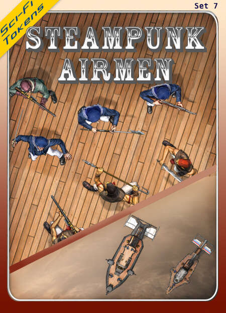 Sci-Fi Tokens Set 7, Steampunk Airmen - Greg Bruni | DriveThruRPG