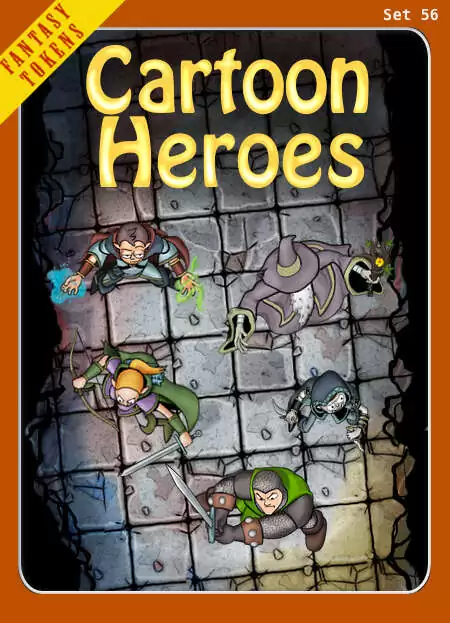 Fantasy Tokens Set 56: Cartoon Heroes - Greg Bruni | DriveThruRPG
