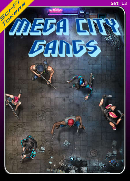 Sci-Fi Tokens Set 13, Mega City Gangs - Greg Bruni | DriveThruRPG