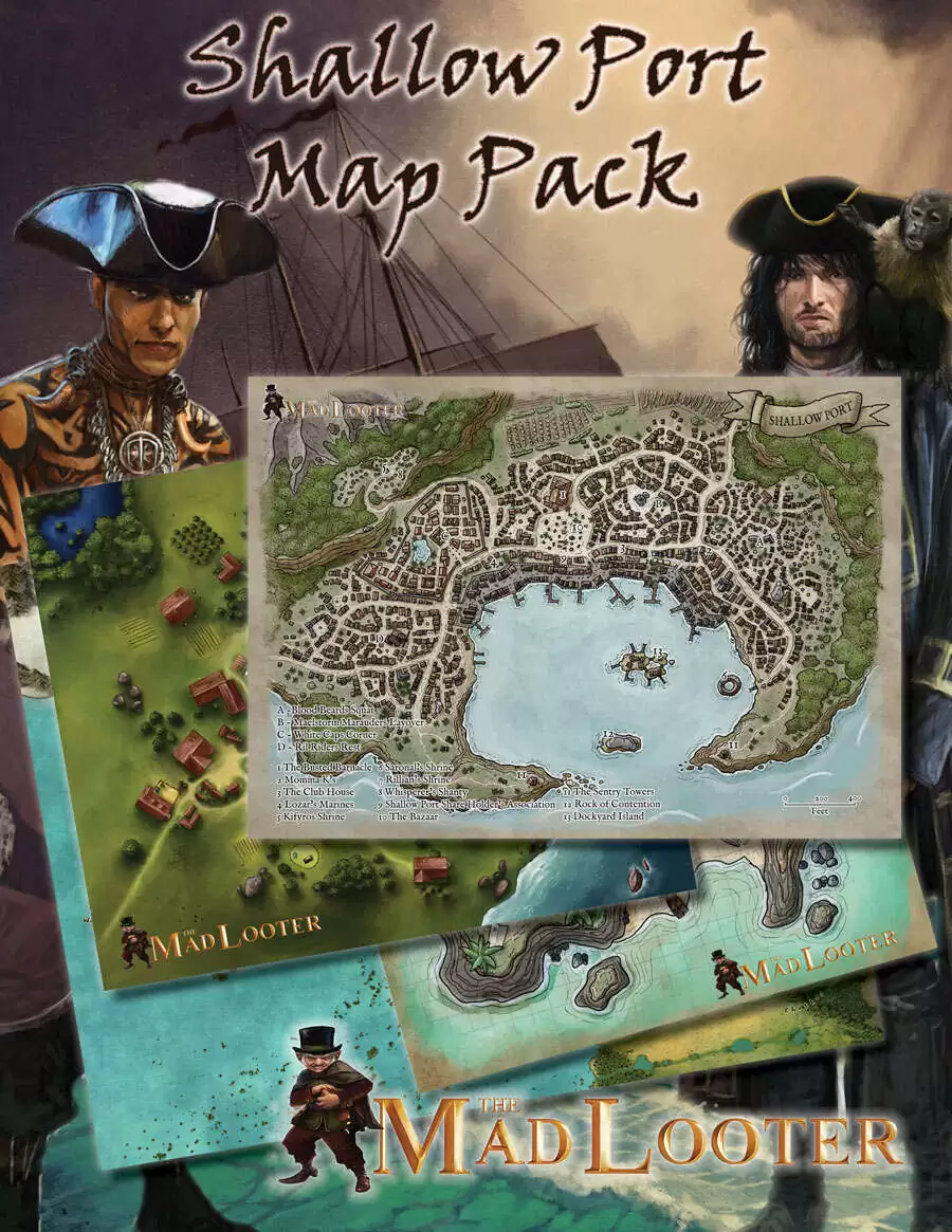 Shallow Port Map Pack - The Mad Looter | DriveThruRPG