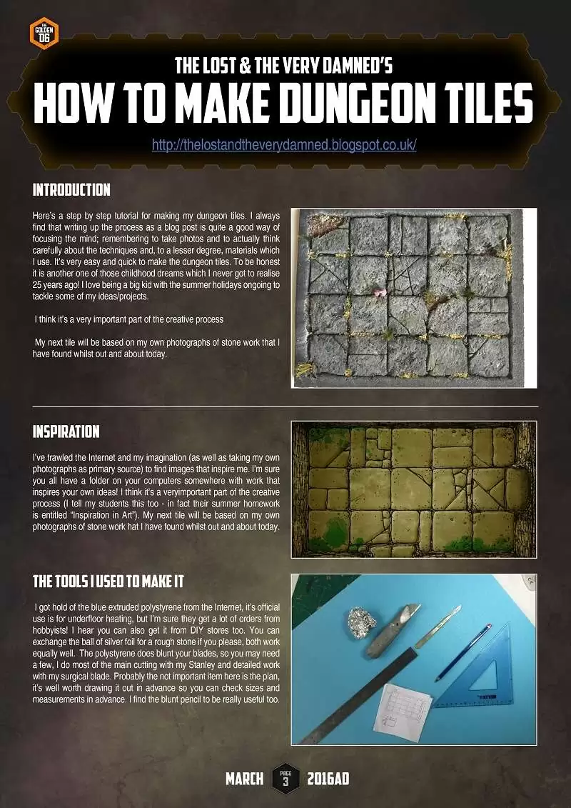 The Golden D6 #2 – Dungeon Tiles tutorial - Sprue Grey Toy Soldiers ...