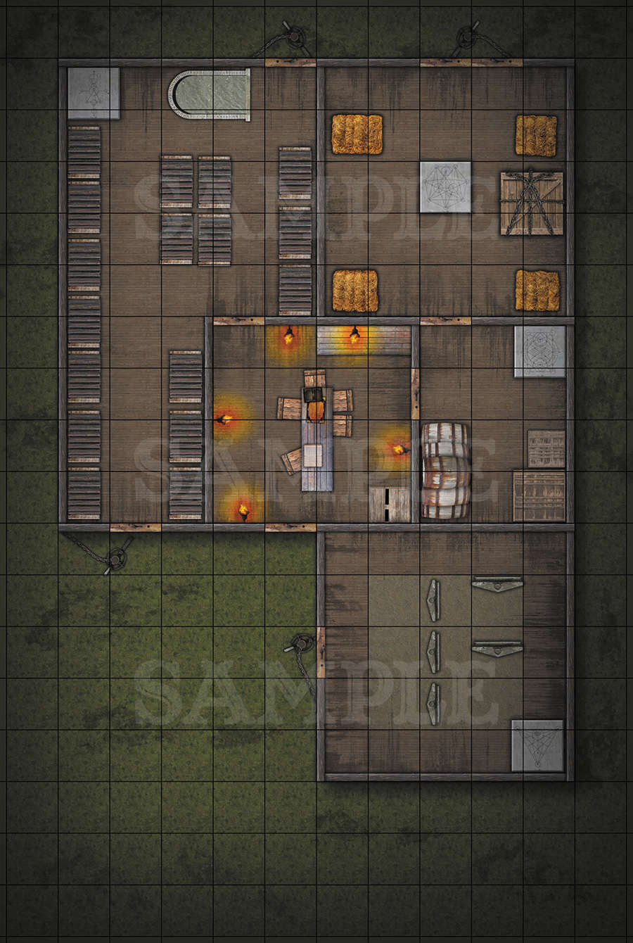 MAP - THE WOOD SHED 12” x 18” POSTER - DARK BY DEZIGN | DriveThruRPG